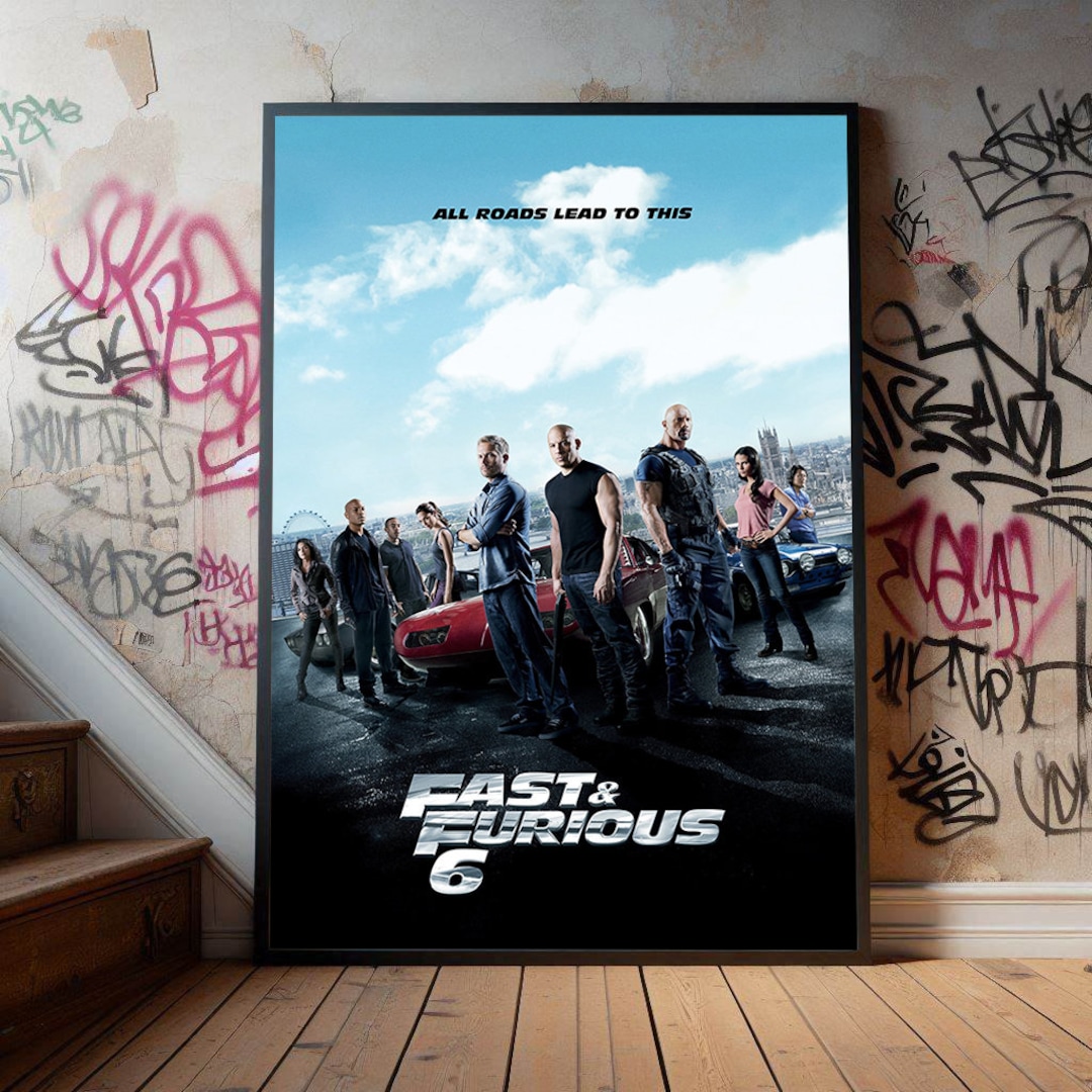 Fast & Furious 6 Movie Poster, Premium Canvas Poster, Film Fans ...