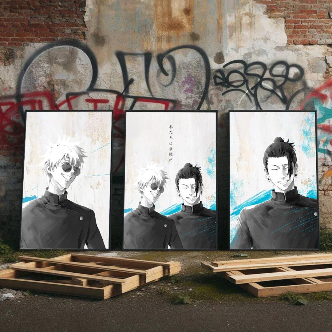 Jujutsu Kaisen Satoru Gojo & Suguru Getoposter, Premium Canvas Poster ...