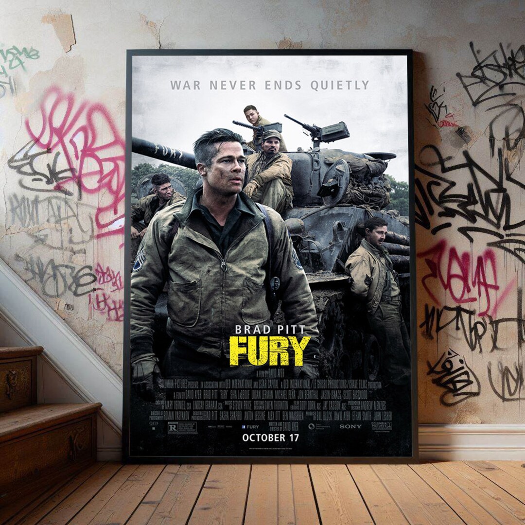 Fury Movie Poster, Premium Canvas Poster, Film Fans Collectibles ...