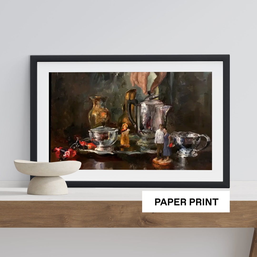 Weird Impressionist Art Print Kitchen Table Cafe Scene Poster Diner ...