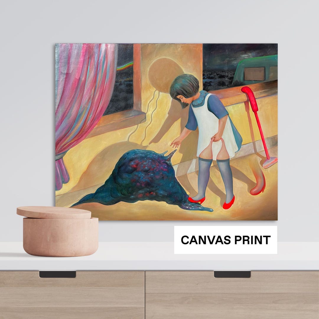 Weird Print, Bizarre Surreal Poster, Strange Girl Portrait Giclee ...