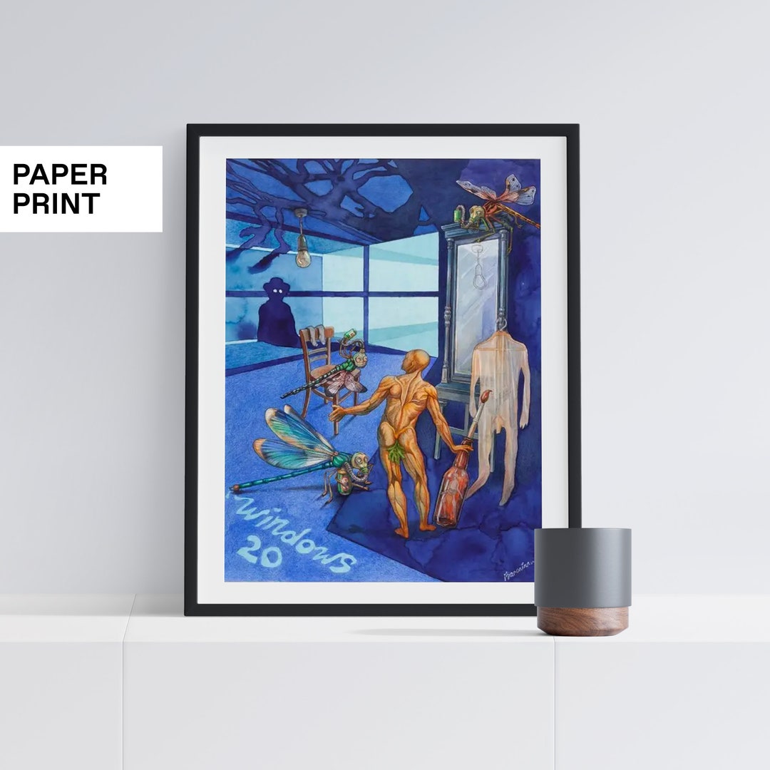 Weird Retro Anatomy Giclee Print, Vintage Windows Geek Poster, Insects ...