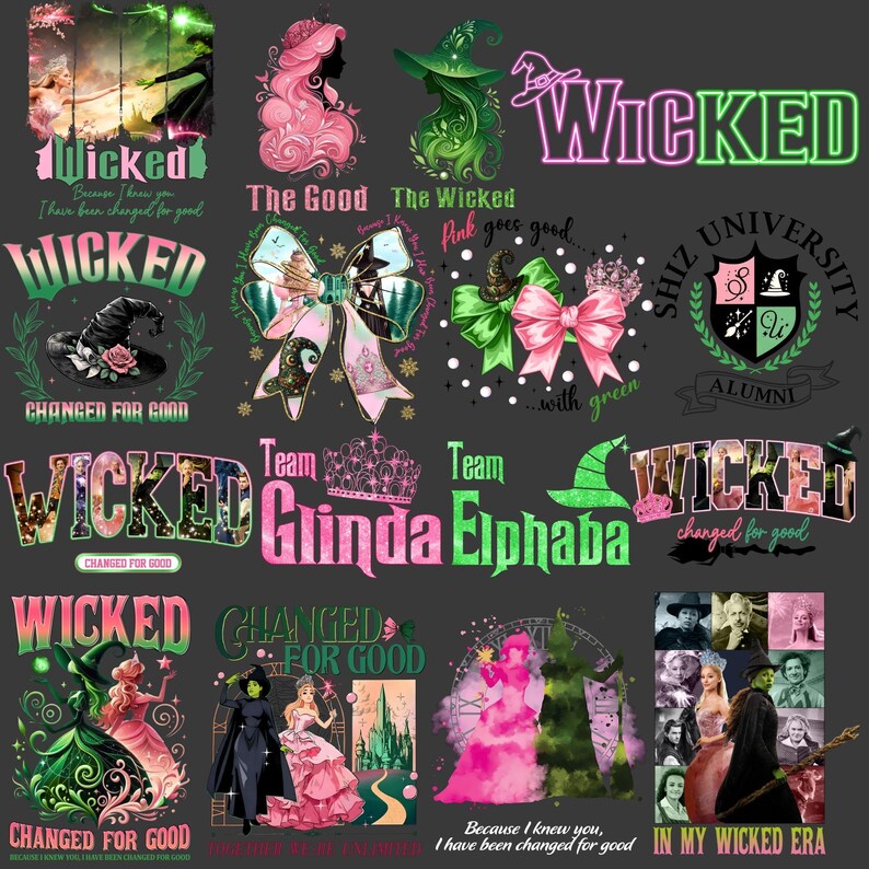 50+ Wicked PNG Bundle – Musical Broadway Digital Download, Wicked Witch ...