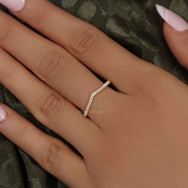 Gold Chevron Wedding Band - Etsy