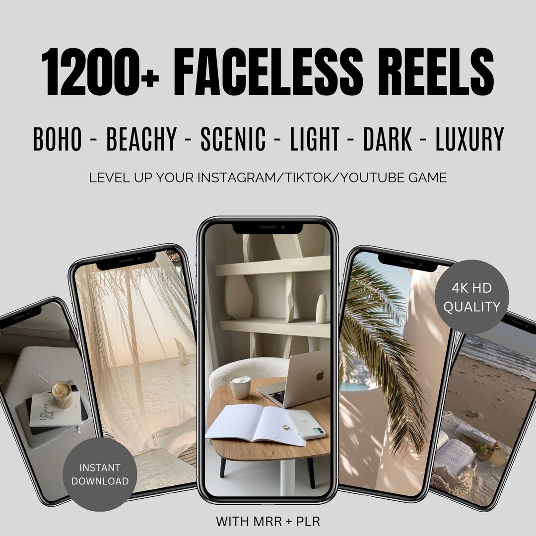 1200 Faceless Videos/reels With Master Resell Rights Faceless Instagram ...