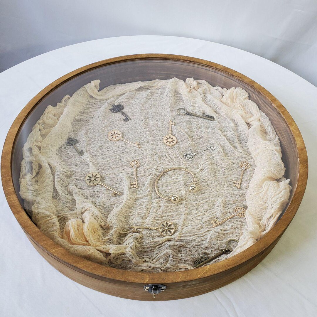Custom Round Wooden Display Case With Acrylic Front | Personalized ...
