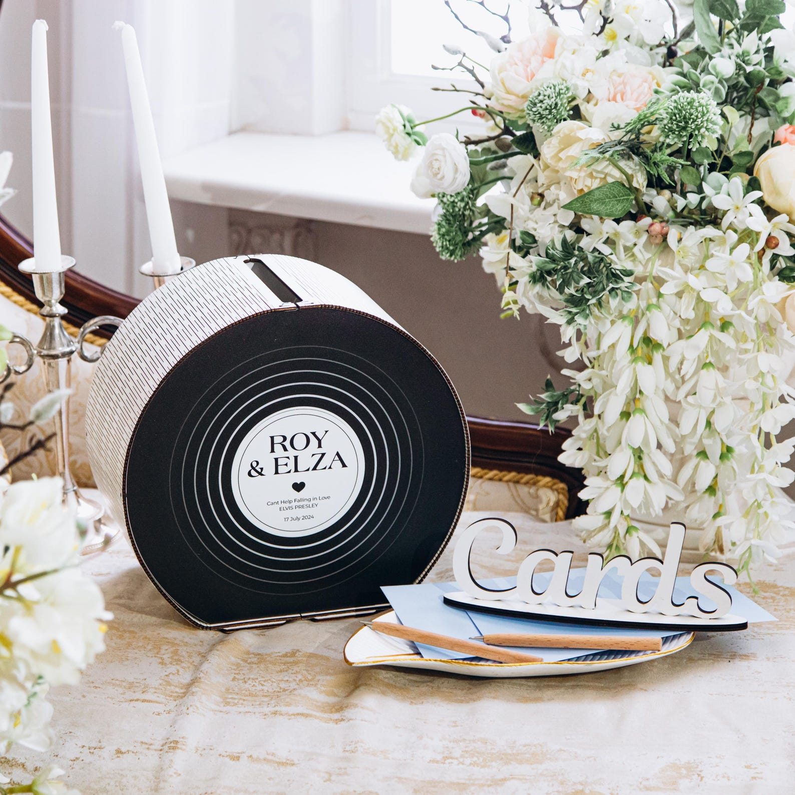 Wedding Card Box With Personalized Print on Acrylic Side Reception Card ...