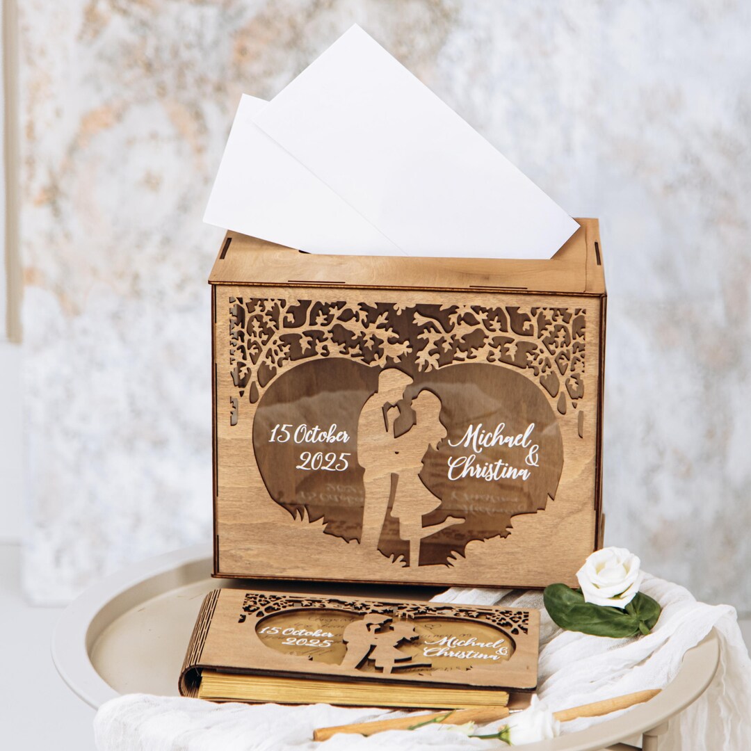 Wedding Card Box Couple in Love Idea + Guest Book + Reception Sign + 2 ...