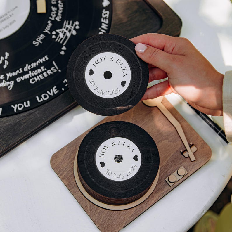 Personalized Vinyl Record Guest Book Set: Rustic Wedding Decor - Etsy