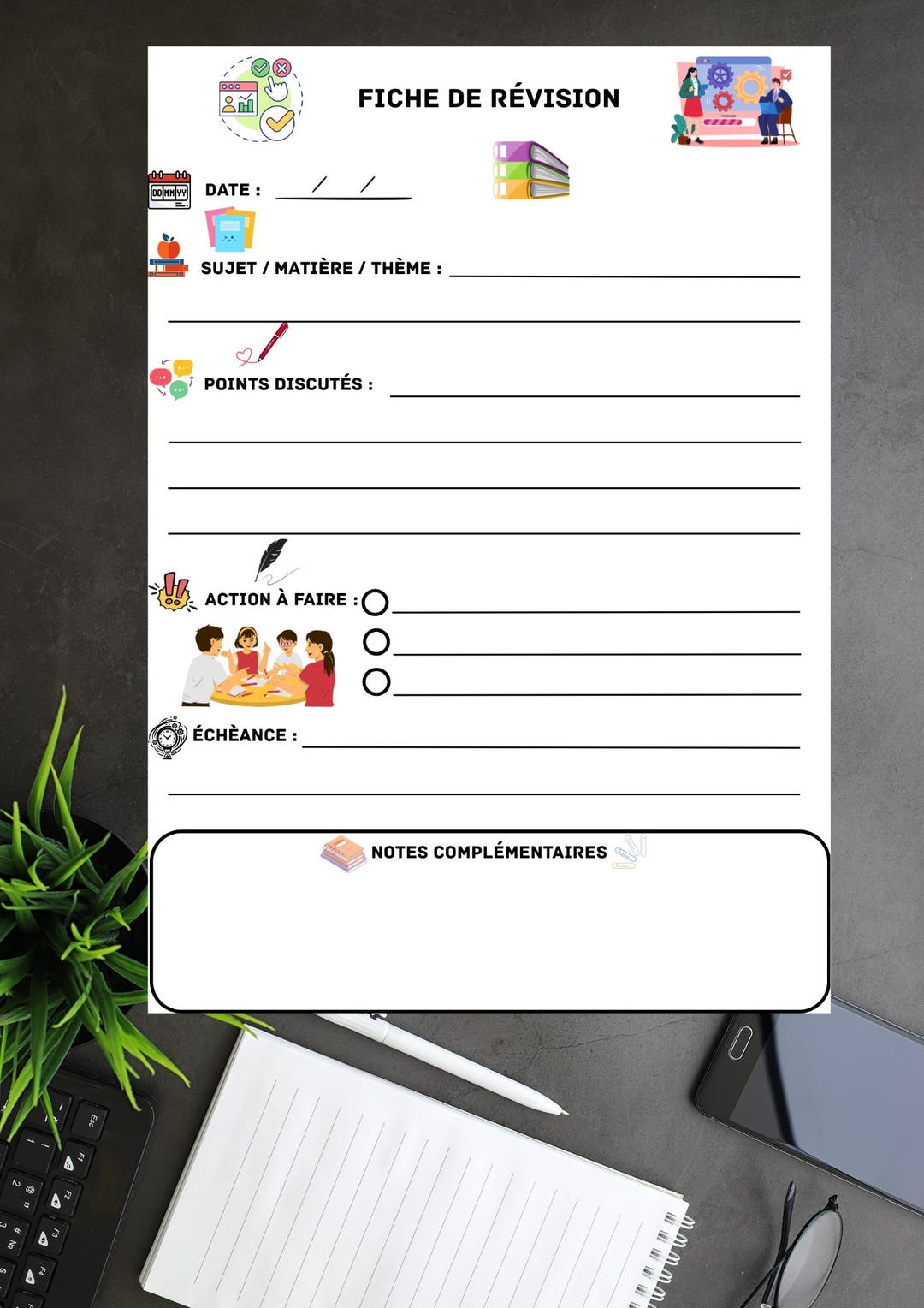 Printable Revision Sheet | Student Template | Printable Study Sheet ...