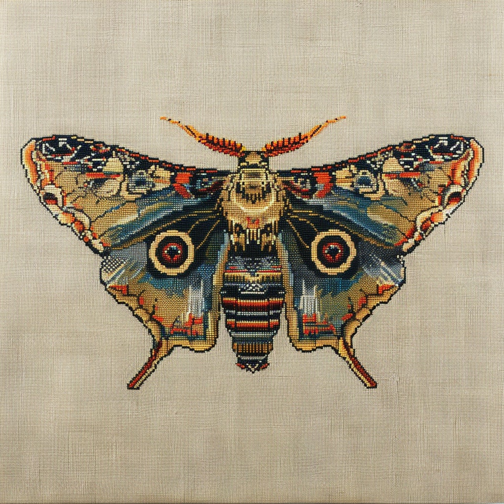 Moth Cross Stitch Pattern, Floral Cross Stitch Designs, Cross Stitch ...