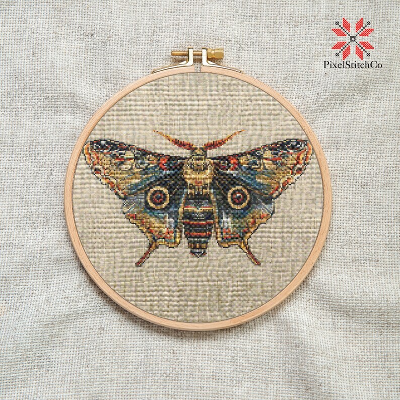 Moth Cross Stitch Pattern, Floral Cross Stitch Designs, Cross Stitch ...
