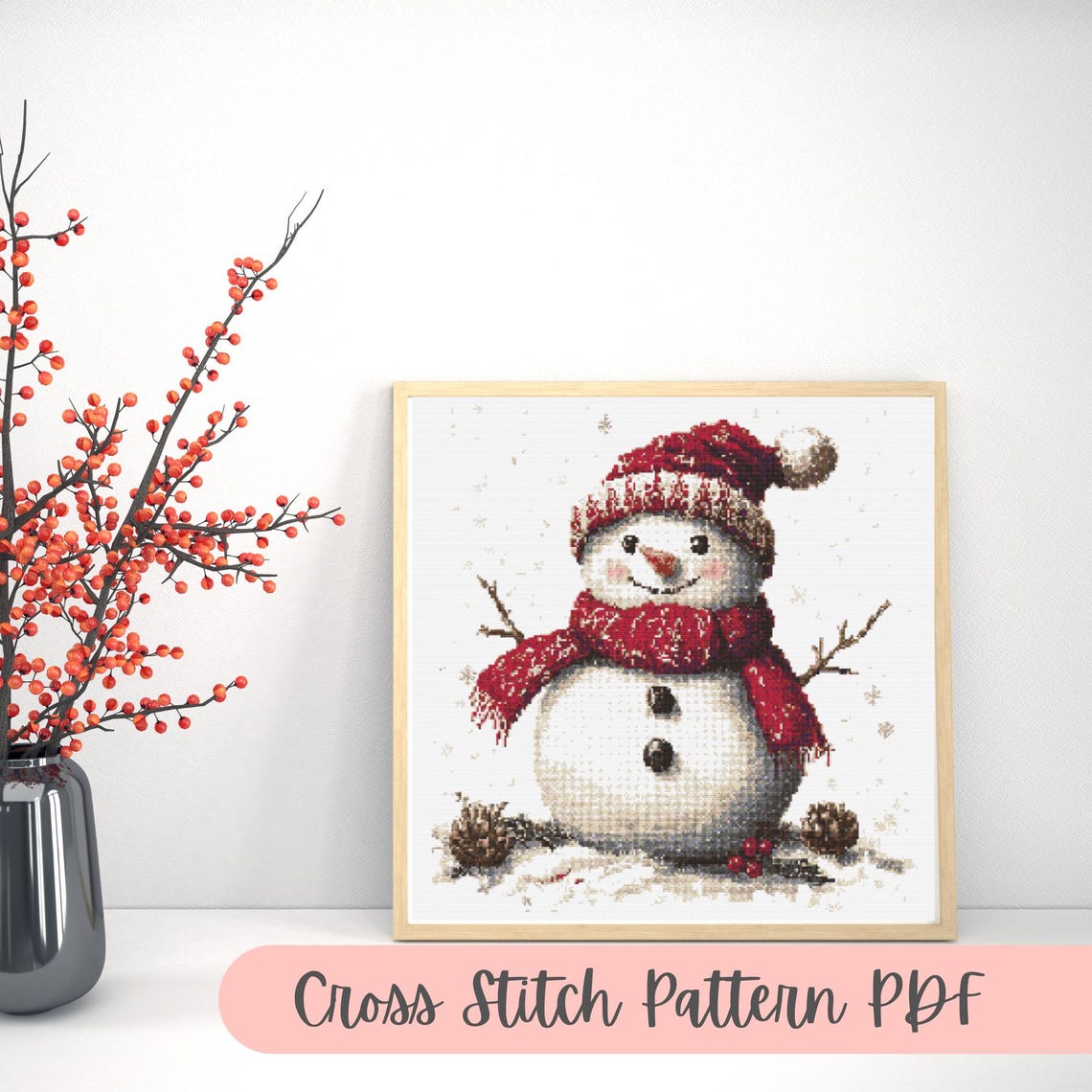 Snowman Cross Stitch Pattern for Christmas,festive Winter Decorations ...
