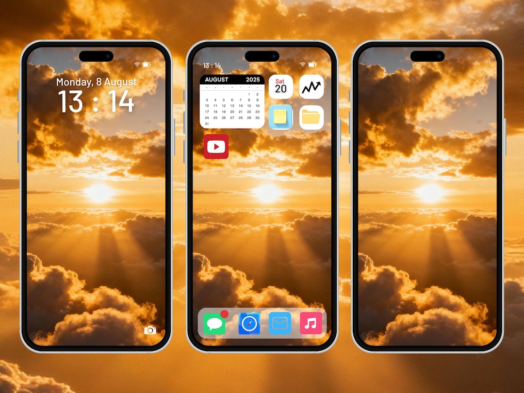 Bright Golden Sunset – 4K Sky & Clouds Wallpaper for Mobile Inspiration ...