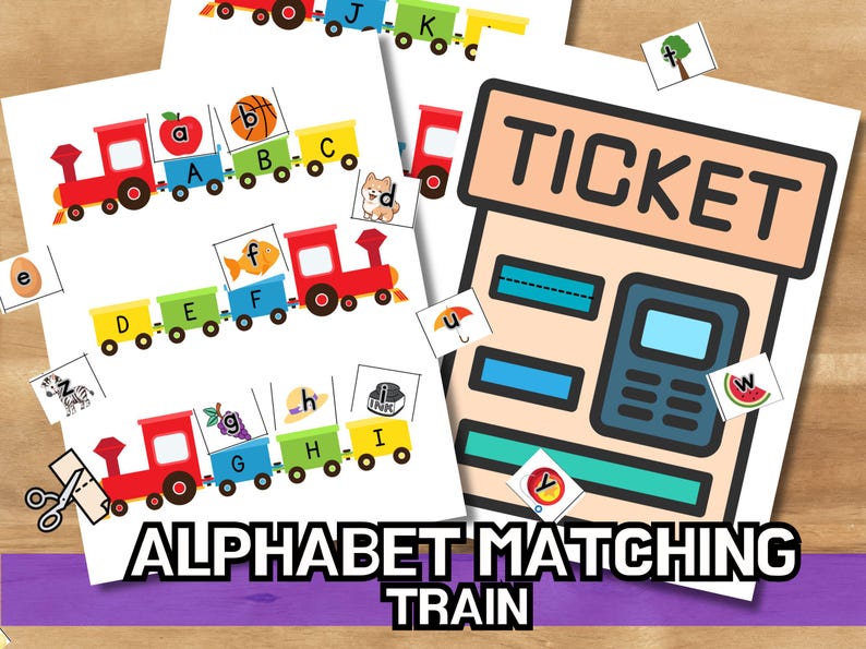 Train Alphabet Busy Book ABC Matching Printable Activity Capital ...