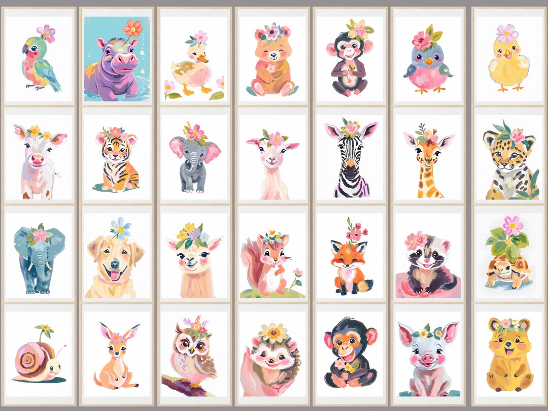 Safari Animal Nursery Art Prints: Jungle Theme Decor (digital Download ...
