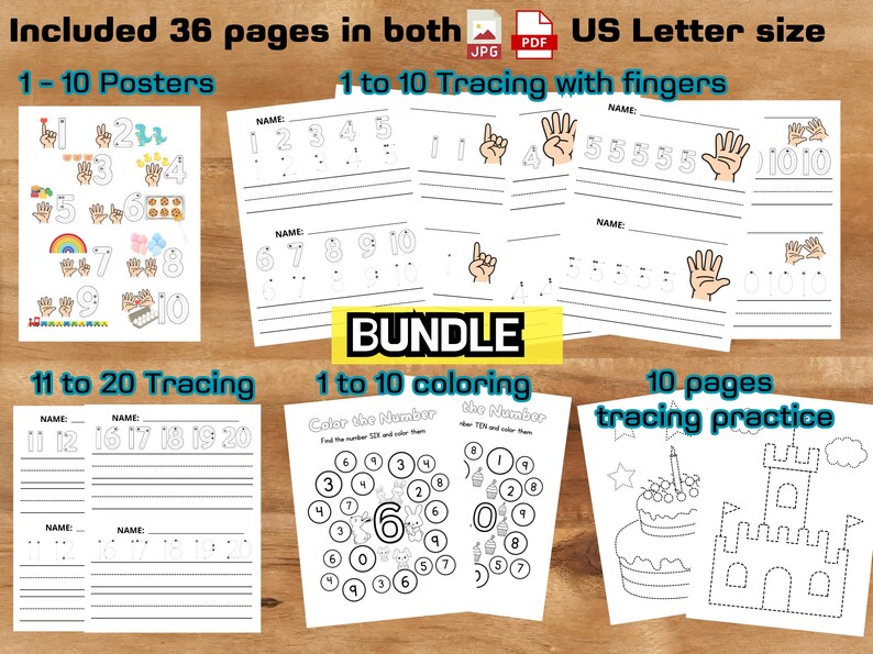 Number Tracing Worksheets 1-20: Preschool Kindergarten Writing Practice ...