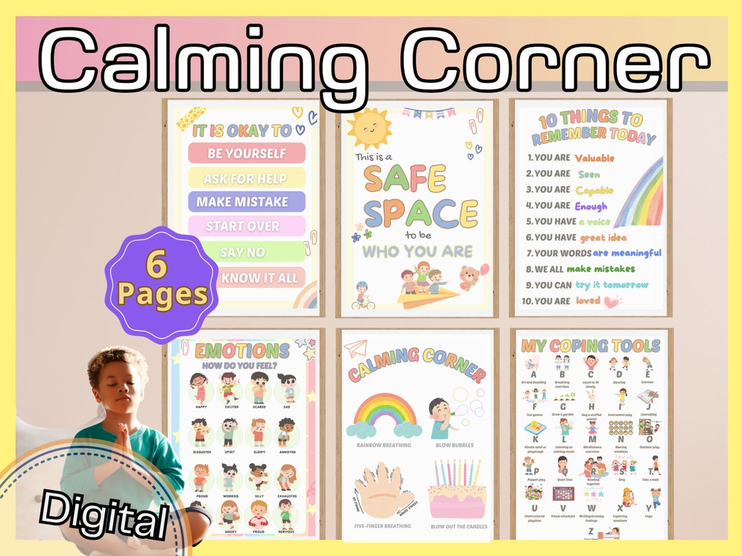 Calming Corner Poster: Kids Mental Health, Coping Tools (PDF) - Etsy