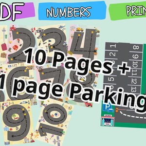 Number Tracing Road Map: Vehicle Themes - Preschool Learning (digital ...