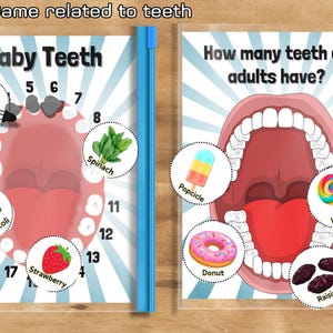 Teeth Toddler Busy Book Dental Care Activities for Kids Healthy Vs ...