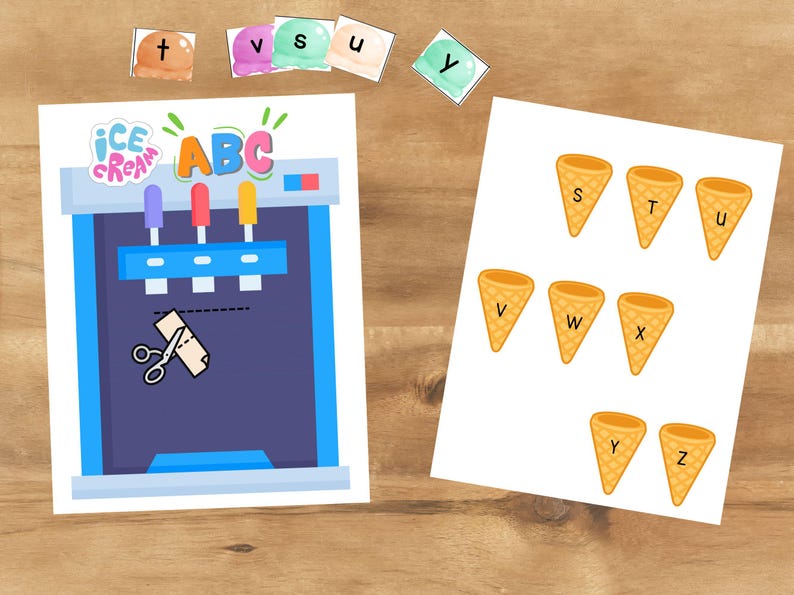 Ice Cream Alphabet Matching Game: Montessori Learning Printable (PDF ...