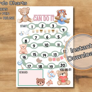 Bear Reward Chart: Customizable Kids Behavior Tracker (digital Download ...