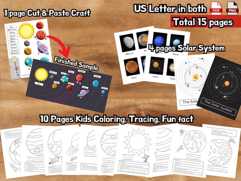 Solar System Craft for Kids Printable 3D Model & Poster Activity ...