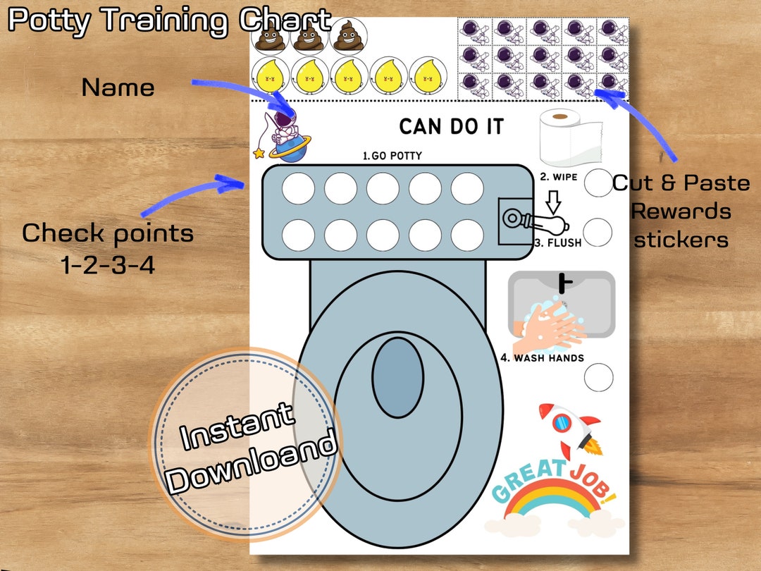 Astronaut Potty Training Chart: Fun Reward Stickers (digital Download ...