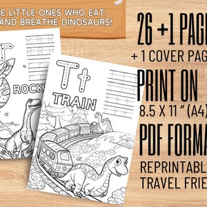 Dinosaur ABC Coloring & Handwriting Practice: Preschool Printable (PDF ...