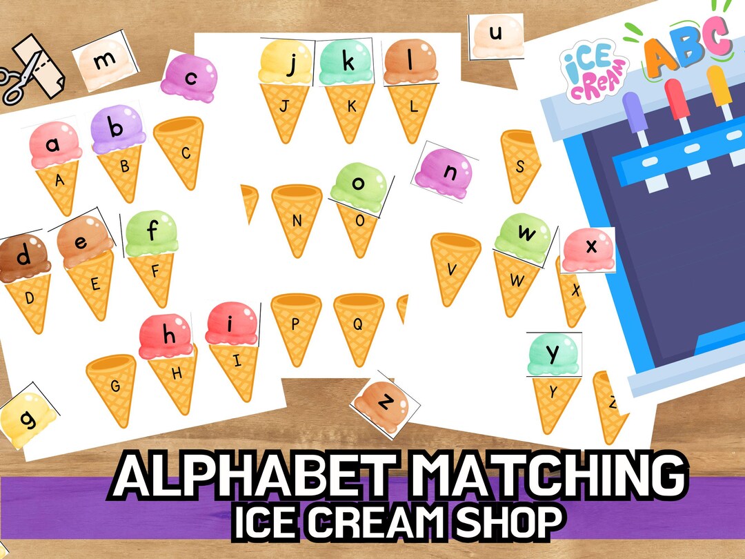 Ice Cream Alphabet Matching Game: Montessori Learning Printable (PDF ...