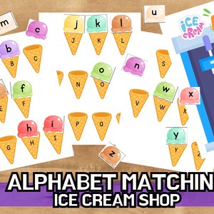 Ice Cream Alphabet Matching Game: Montessori Learning Printable (PDF ...