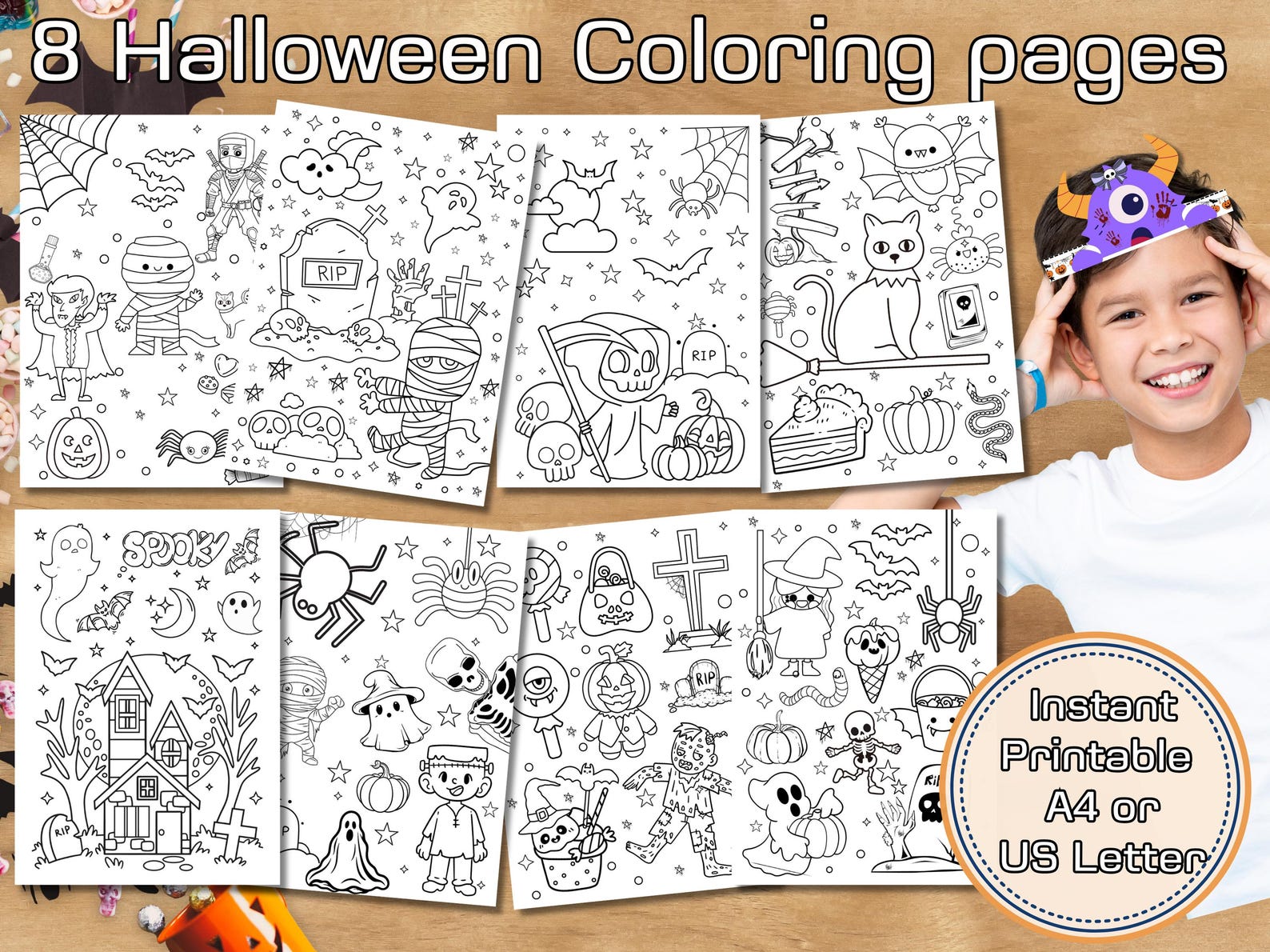 Halloween Party Bundle 50 Unique Printable Bingo Cards, Kids Crafts ...