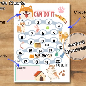 Adorable Dog Reward Chart: Customizable Behavior Tracker for Kids ...