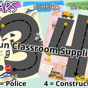 Number Tracing Road Map: Vehicle Themes - Preschool Learning (digital ...