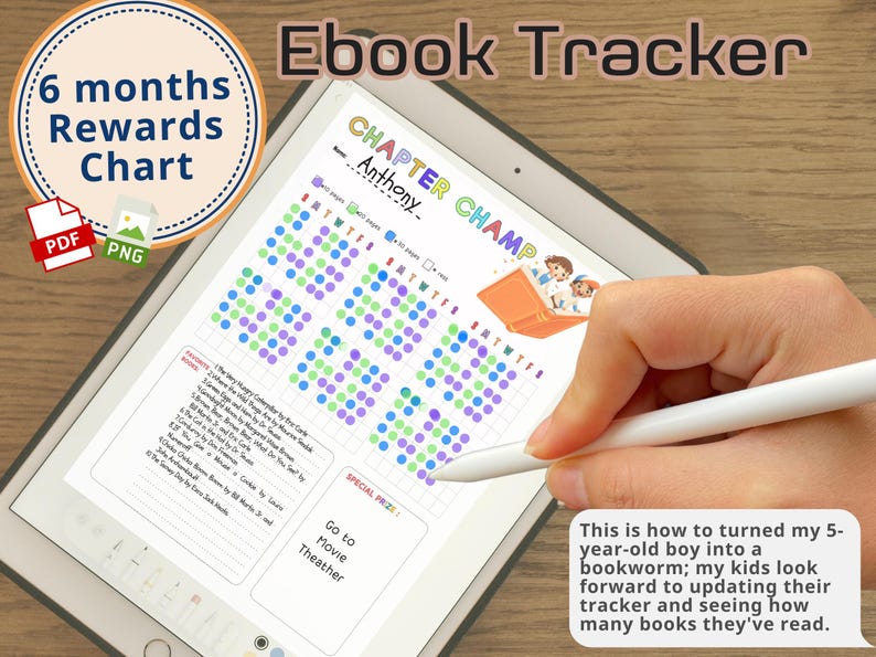 Kids Reading Tracker: 6-month Goal Chart (digital Download) - Etsy
