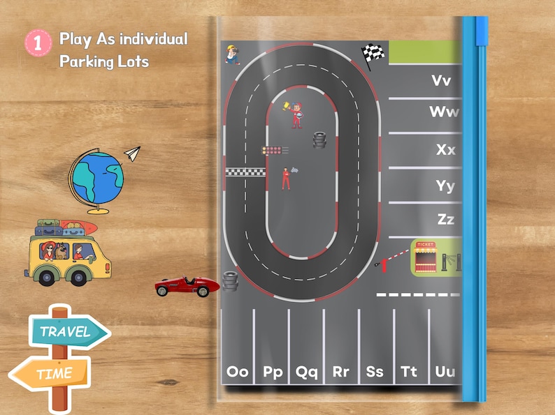 Printable Car Parking Lot Play Mat: Numbers, Shapes, Alphabet (digital ...