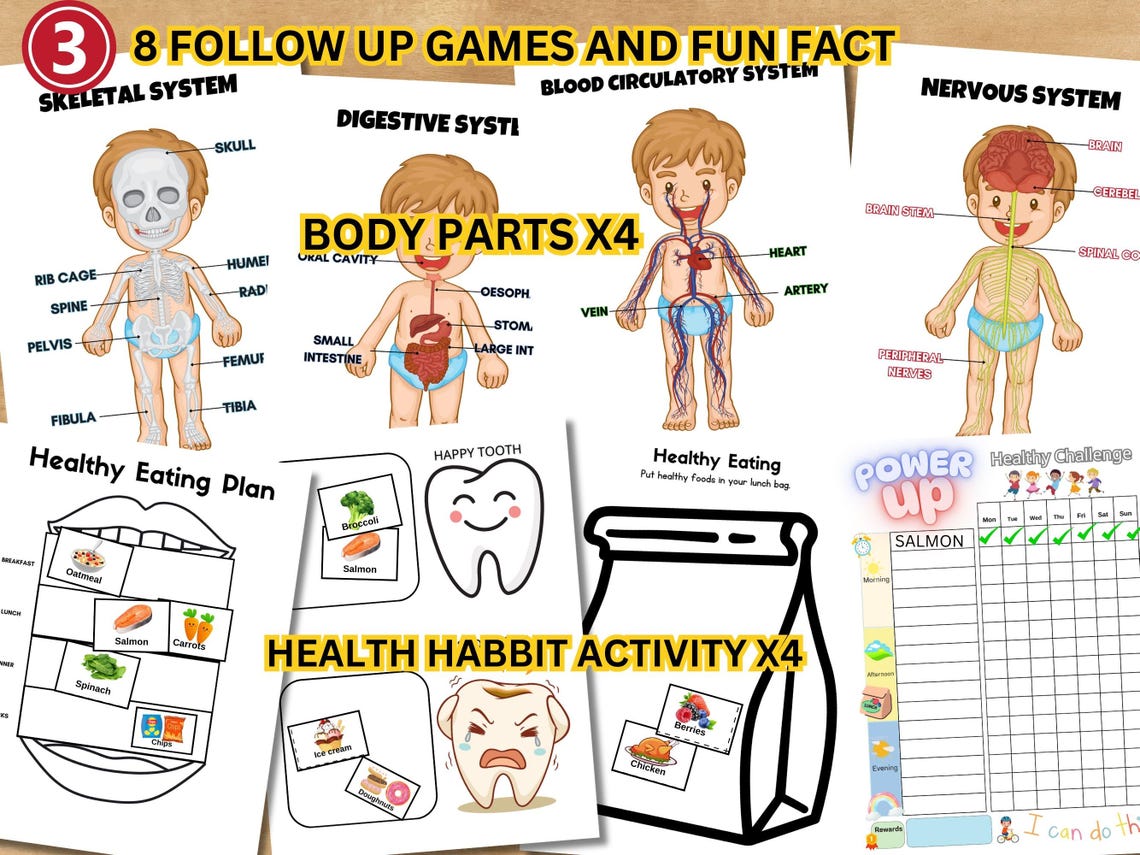 Healthy Eating Activity Sheets: Nutrition Lesson Printable (PDF) - Etsy