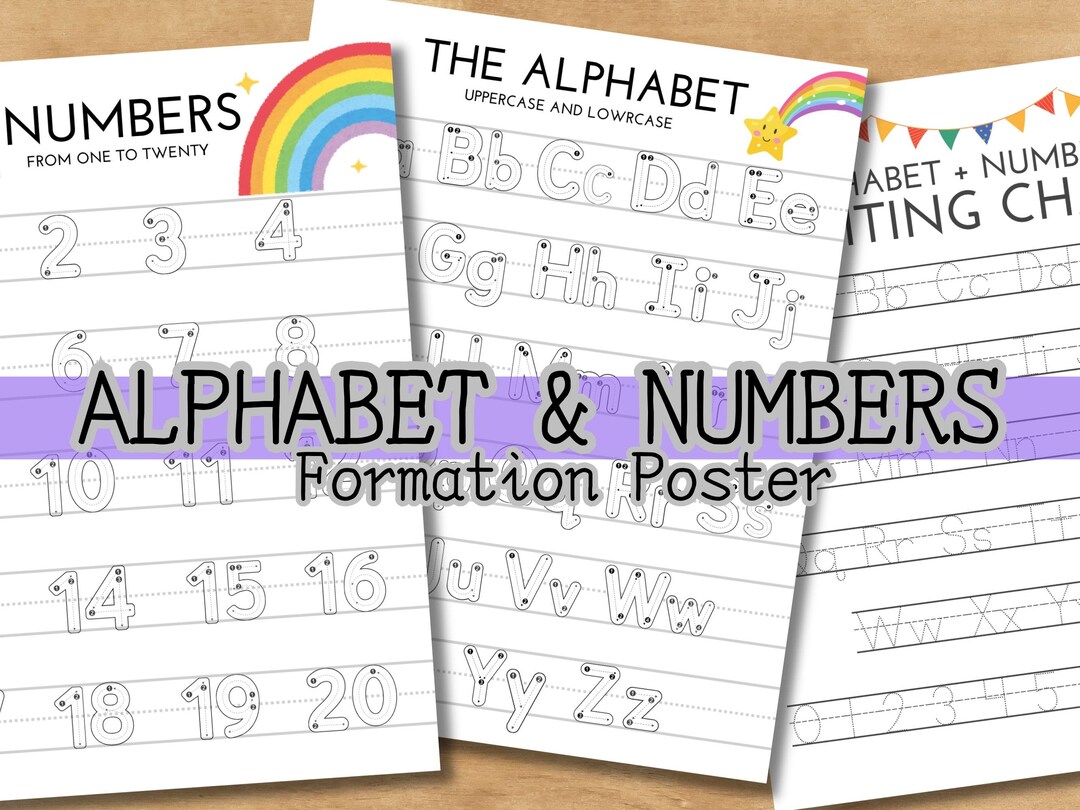 Alphabet & Number Formation Poster Letter Tracing Chart | Printable ...