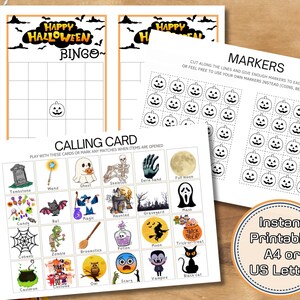 Halloween Party Bundle 50 Unique Printable Bingo Cards, Kids Crafts ...