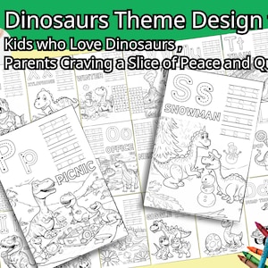 Dinosaur ABC Coloring & Handwriting Practice: Preschool Printable (PDF ...