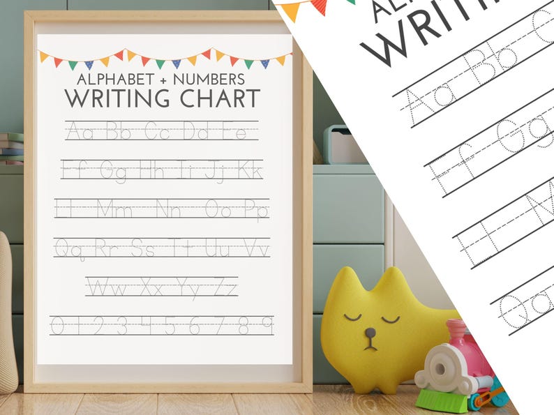 Alphabet & Number Formation Poster Letter Tracing Chart | Printable ...