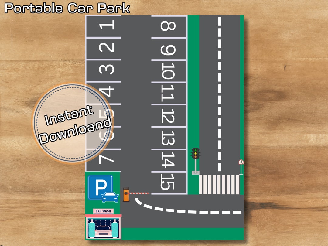 Car Park Play Mat: Numbered Parking Spaces, Travel Game (PDF Pattern ...