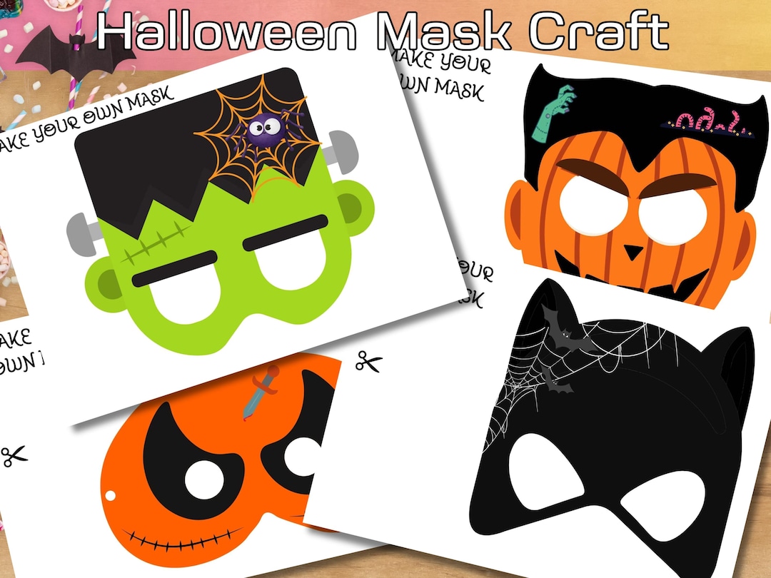 Halloween Paper Masks, Printable Crafts for Kids (digital Download) - Etsy