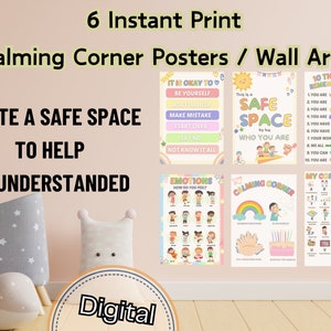 Calming Corner Poster: Kids Mental Health, Coping Tools (PDF) - Etsy