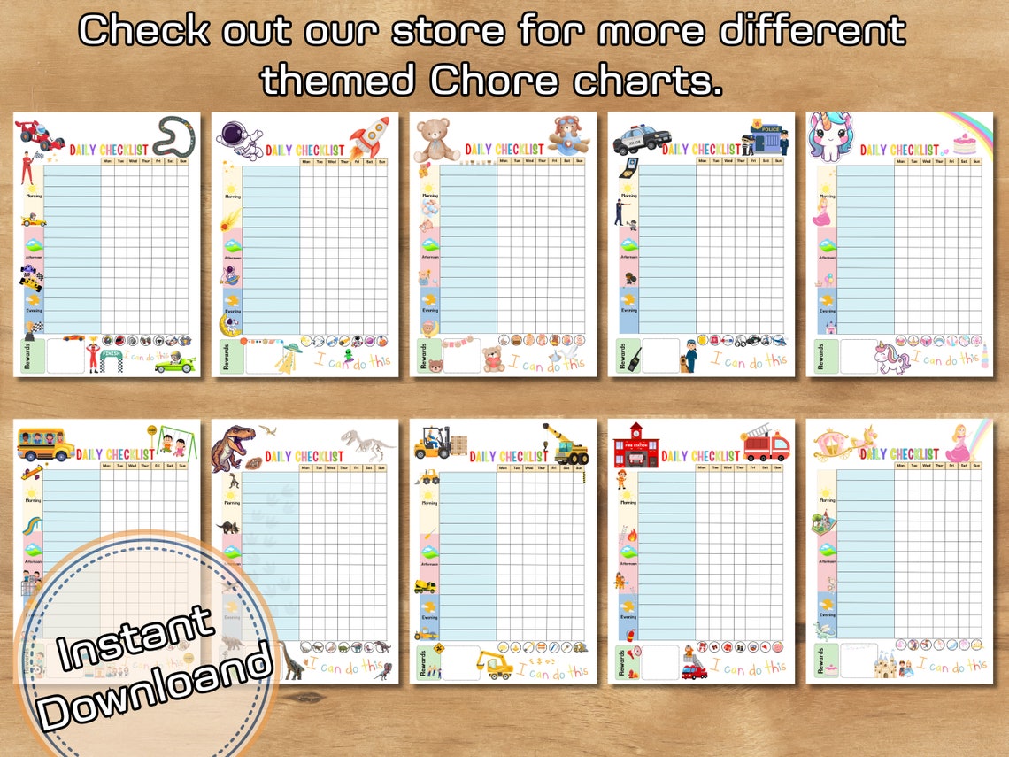School Bus Chore Chart: Reusable Kids Reward Planner (fillable PDF) - Etsy