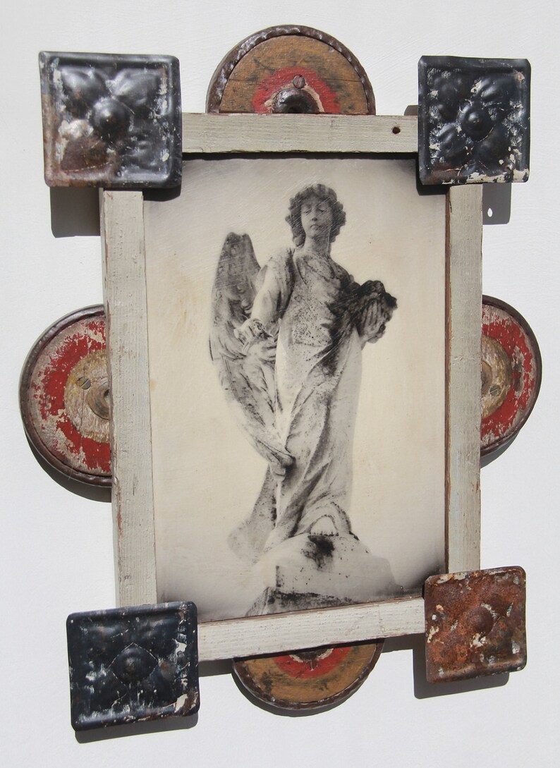 On Reserve. Guardian Angel. Original Encaustic Photo Mixed Media Art ...