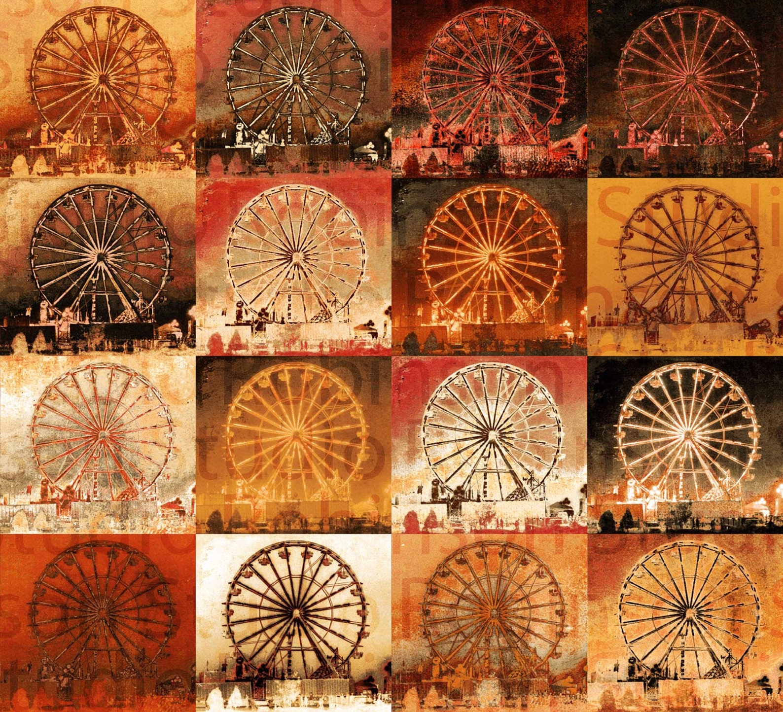 Ferris Wheel. Original Digital Photograph Art Print. Carnival Theme ...