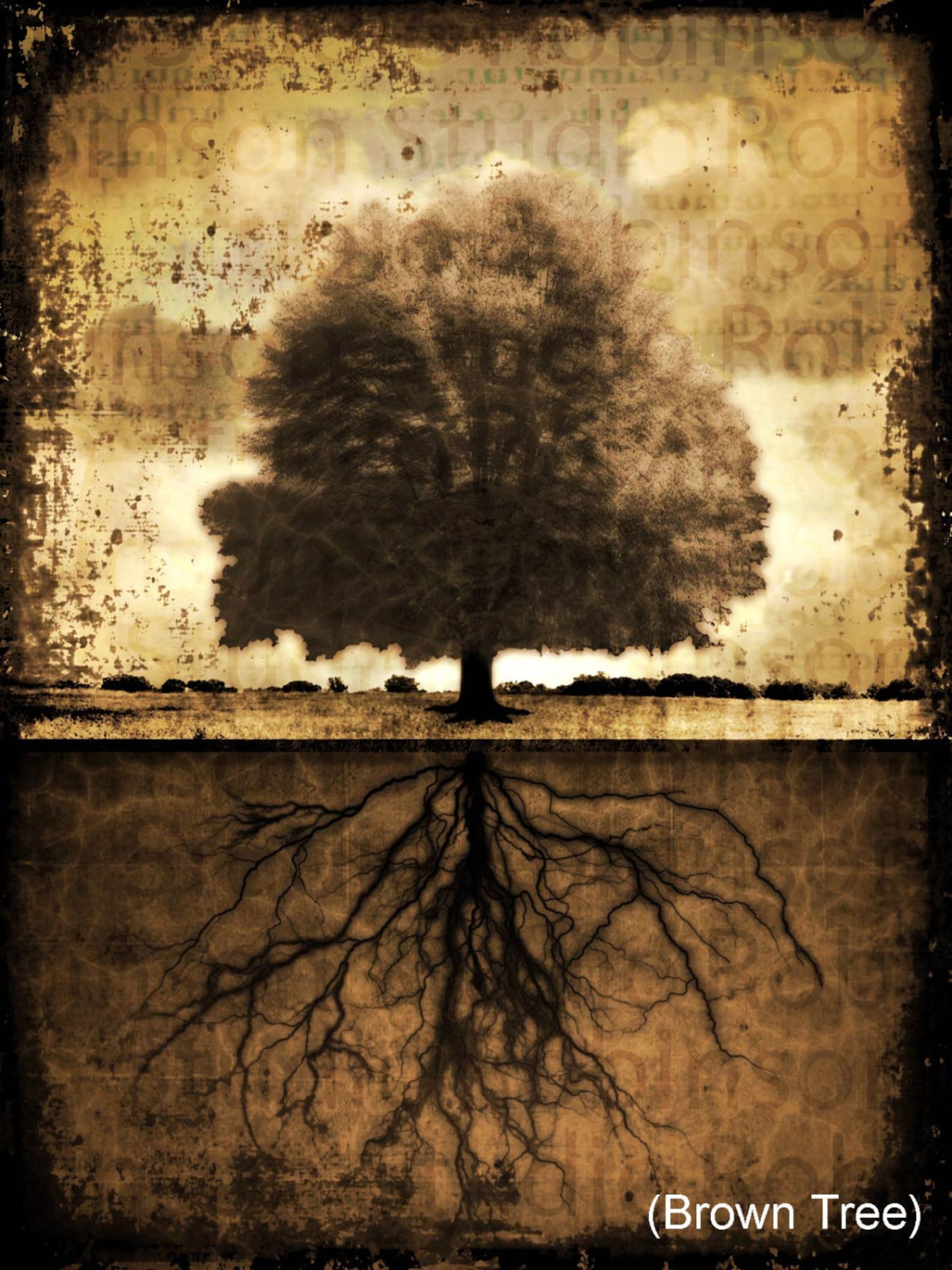 Tree Of Life. Tree and Roots. Clouds. Original Digital | Etsy