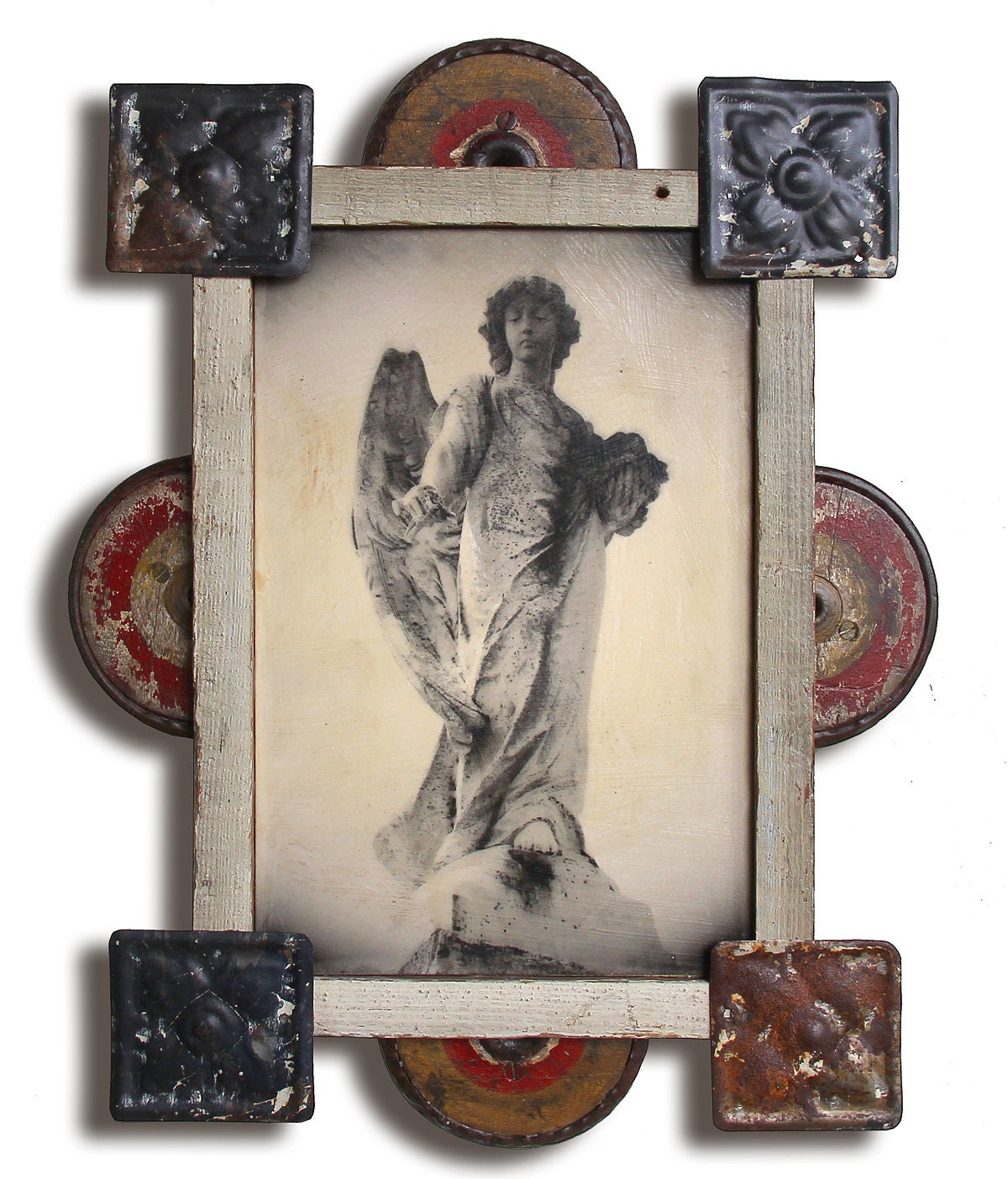 On Reserve. Guardian Angel. Original Encaustic Photo Mixed Media Art ...