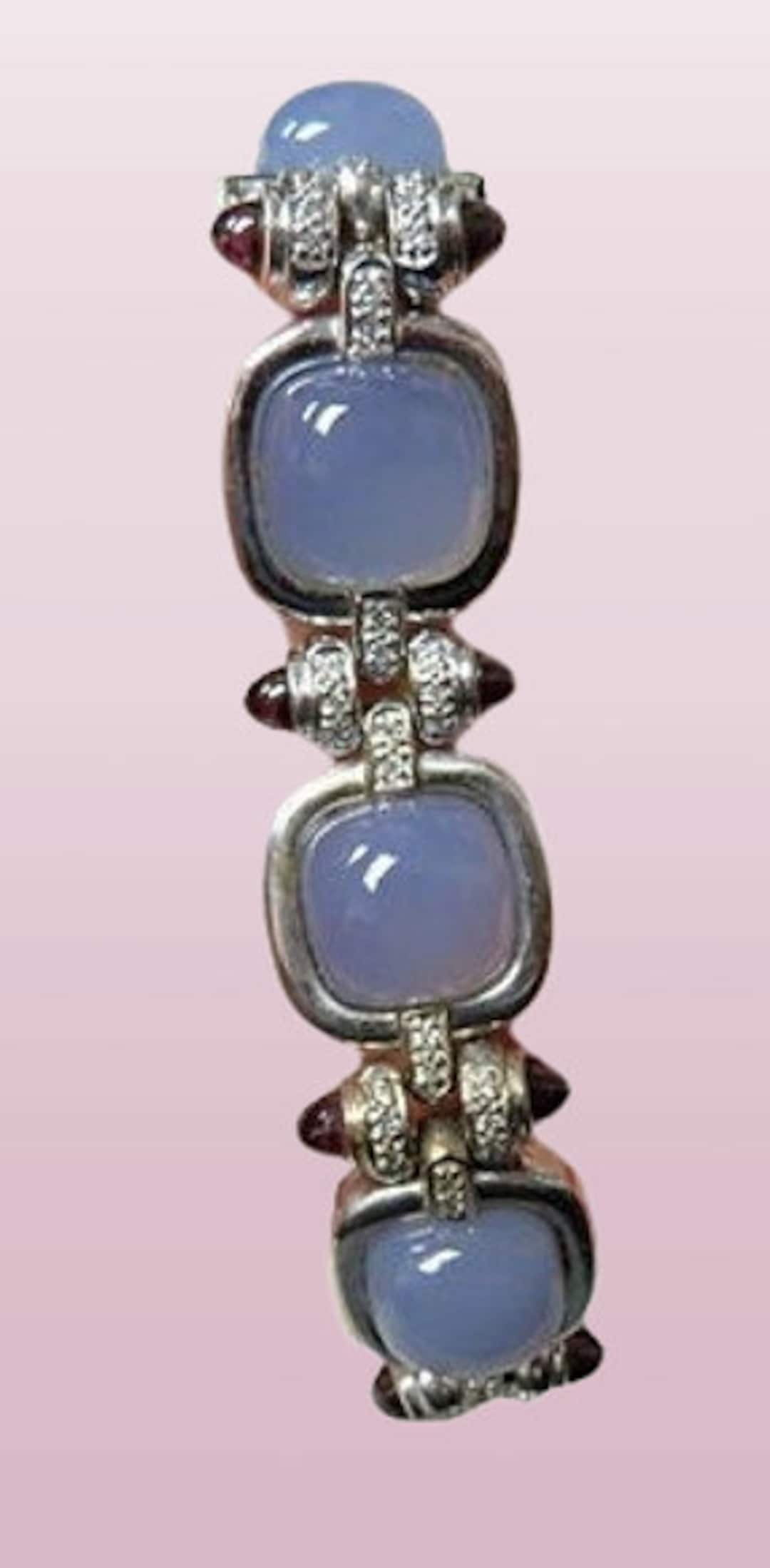 John C Rinker Incredible 18K Wg & Chalcedony Diamond Ruby Bullet ...